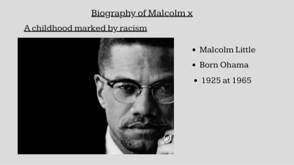 Oral malcolm x | Genially
