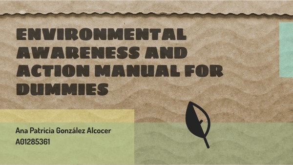 Evidence 2: Environmental awareness and action manual for dummies