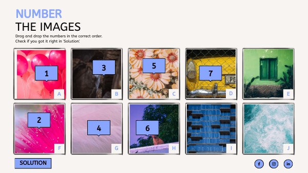 NUMBER THE IMAGES | Genially