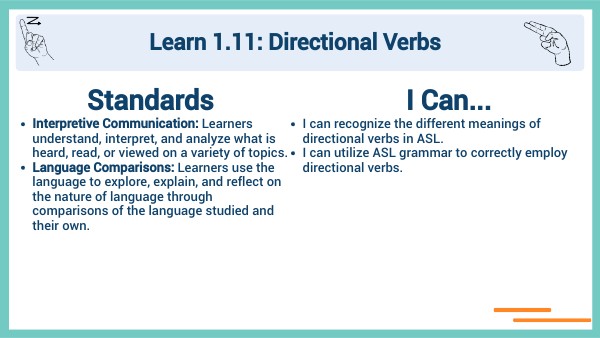 Learn 1.11: Directional Verbs