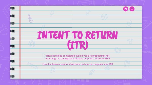 Intent to Return Instructions