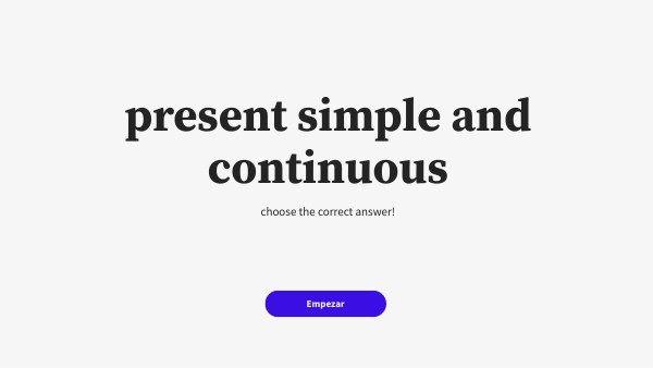 present simple and present continuous | Genially