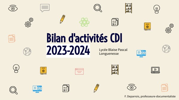 Bilan du CDI du Lycée Blaise Pascal 2023-2024 | Genially