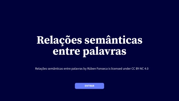 Apresentação Relações semânticas entre palavras | Genially