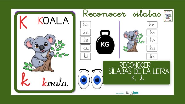 RECONOCER LAS SÍLABAS LETRA K | Genially