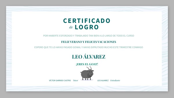 Certificado de logro | Genially