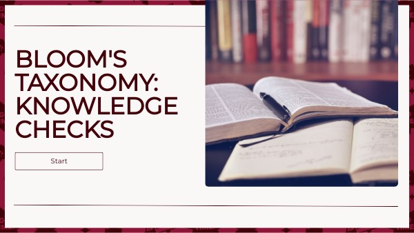 Copy - Bloom's Taxonomy: Knowledge Checks