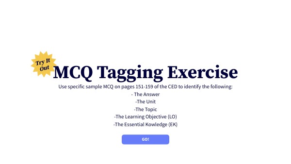 MCQ Tagging Exercise | Genially