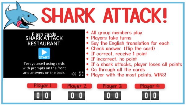SHARK ATTACK RESTAURANT VOCAB