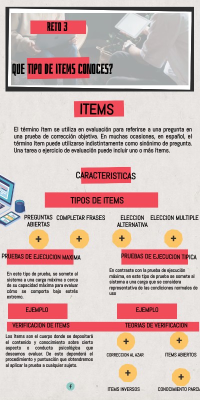 RETO 4 QUE TIPO DE ITEMS CONOCES? | Genially