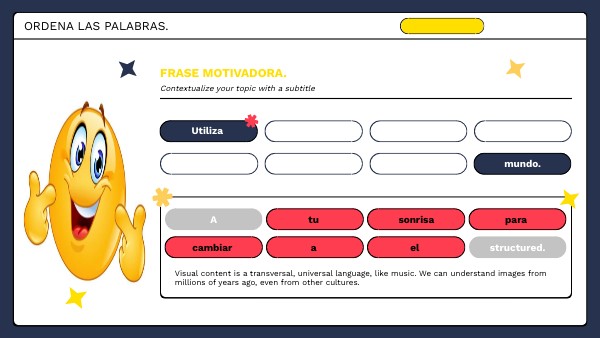 Put the words in order | Genially