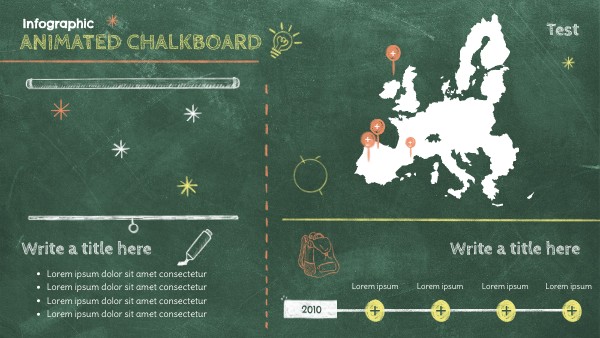 Animated Chalkboard Horizontal Infographic