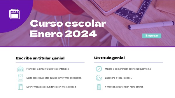 Calendario Curso Escolar Enero | Genially