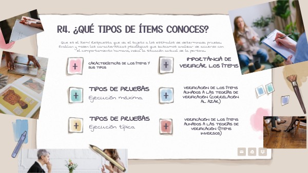 ¿Qué tipos de ítems conoces?
