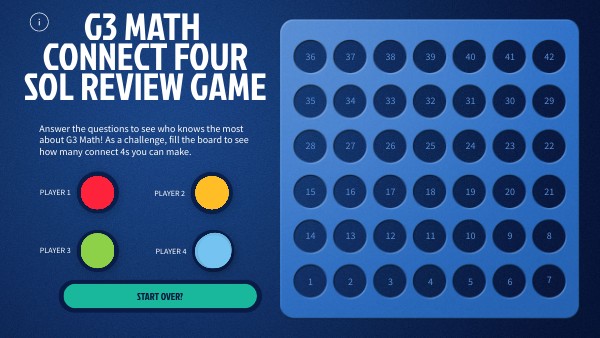 TEACH G3 Math Challenge Connect Four Game | Genially