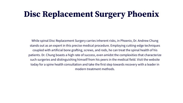 Disc Replacement Surgery Phoenix | Genially