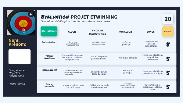 EVALUATION élève | Genially