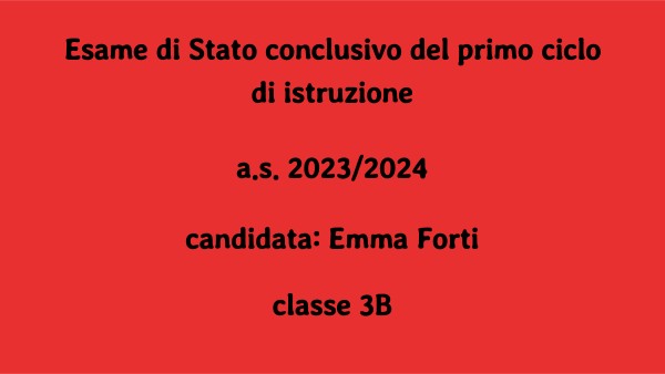 Presentazione esame