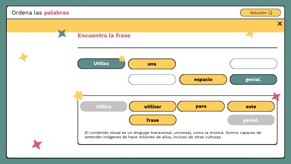 Ordena las palabras | Genially