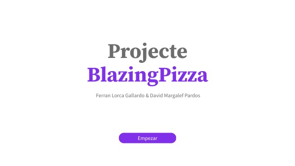 Presentació BlazingPizza