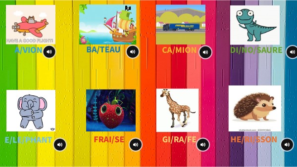 mots avec les lettre de l'alphabet