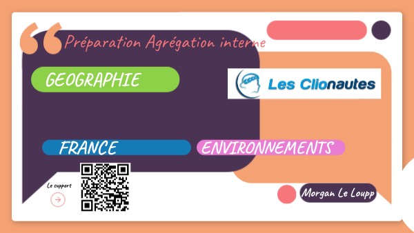 Présentation agrégation Géographie