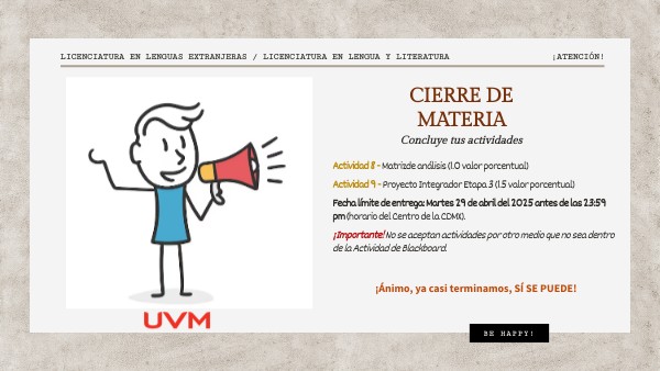 Cierre de materia | Genially