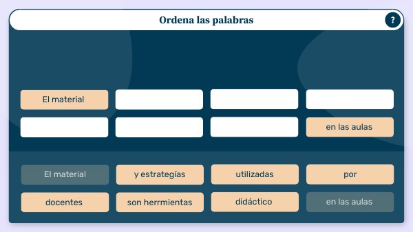 Ordenar las palabras | Genially