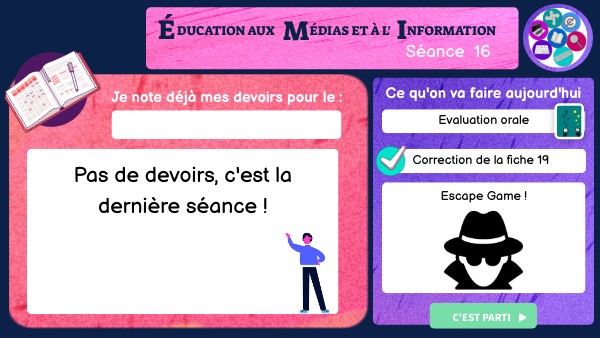 EMI séance 16 - Escape Game | Genially