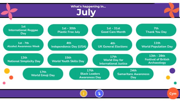 Bilingual July RESPECT Calendar