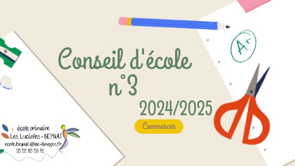 Copie - Conseil d'école n°3 | Genially