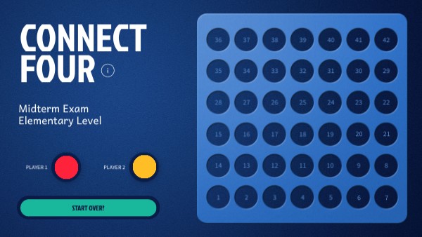 Elementary - Midterm Exam - Connect Four | Genially