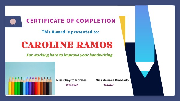 Diagonal Certificate | Genially