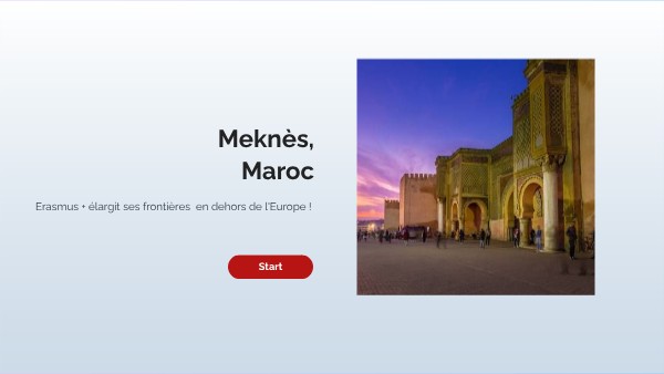 Meknès, Maroc - Mobilité Erasmus+