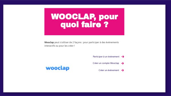 WOOCLAP pour les apprenants