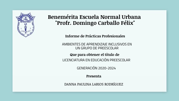 Presentación Examen Profesional | Genially