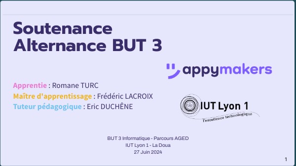 Soutenance BUT 3 AGED | Genially