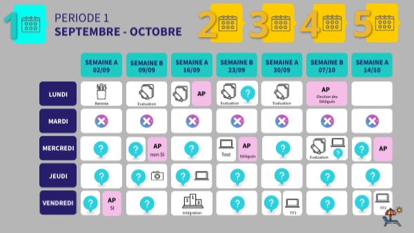 Calendrier - Seconde Argent - 2024/25
