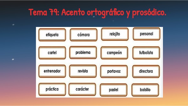 Tema 79: Acento prosódico y ortográfico.