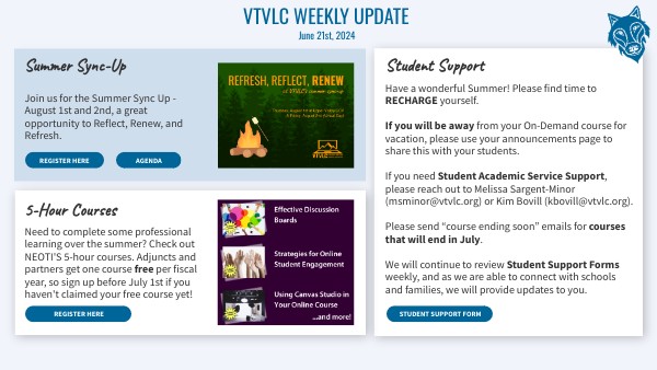 6/21/2024, Weekly VTVLC Update | Genially