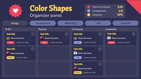 COLOR SHAPES ORGANIZER
