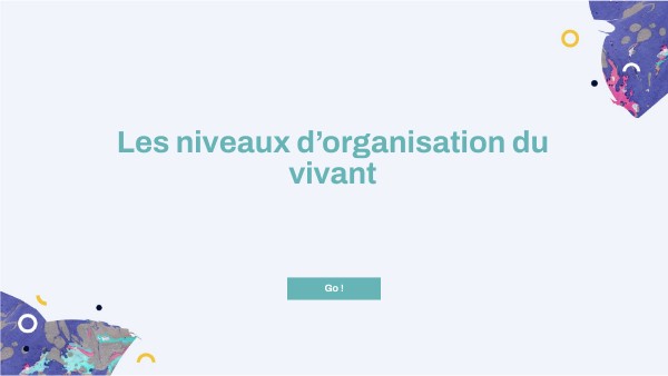 Les niveaux d'organisation du vivant. | Genially