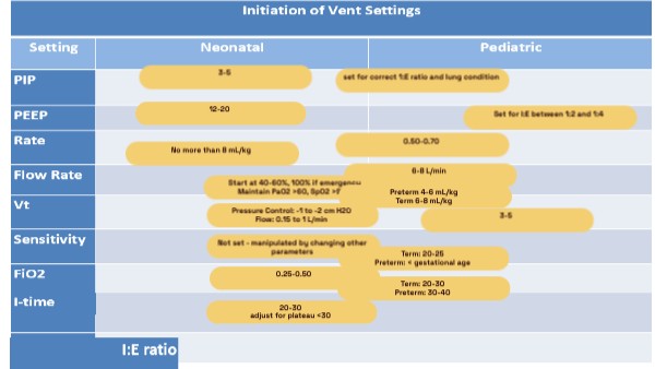 Neo/Ped Initial Vent Settings | Genially