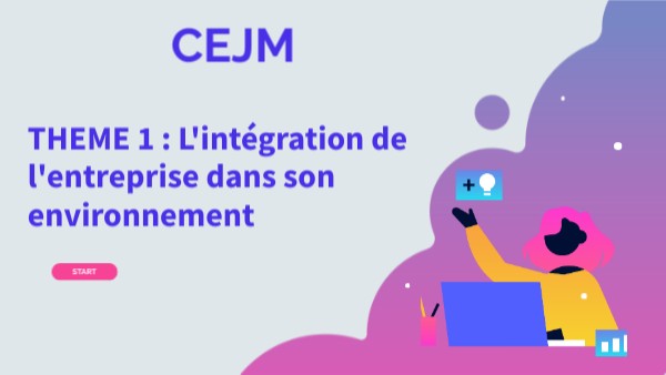 CEJM THEME 1 : L'intégration de l'entreprise dans son environnement | Genially