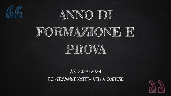 ANNO DI FORMAZIONE E PROVA
