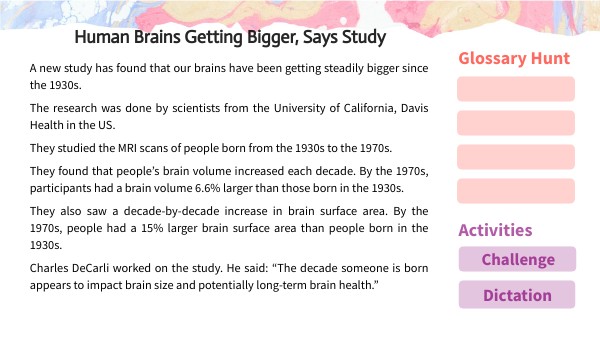 Newsroom L800-900 Human Brains Getting Bigger, Says Study