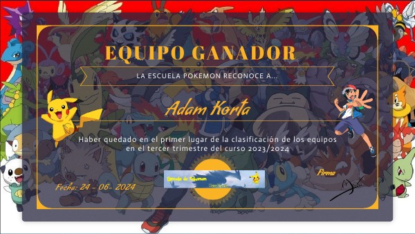 DIPLOMA POKEMON 3º