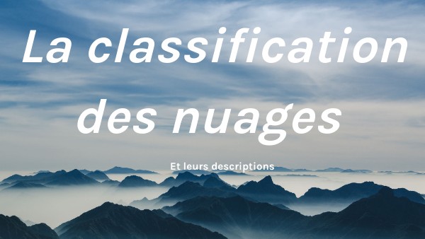 La classification des nuages