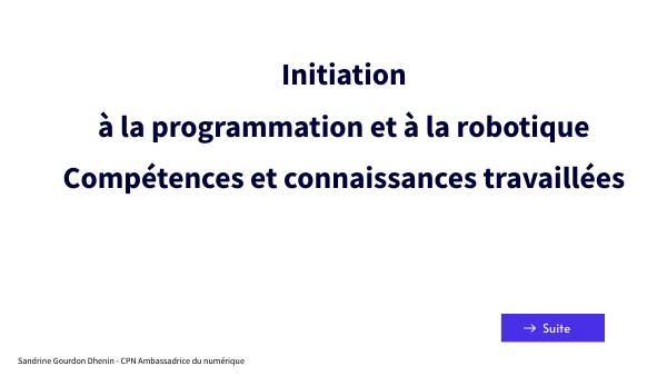 Initiation à la programmation et à la robotique avec le robot Bluebot