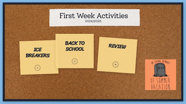 FIRST WEEK ACTIVITIES BE3